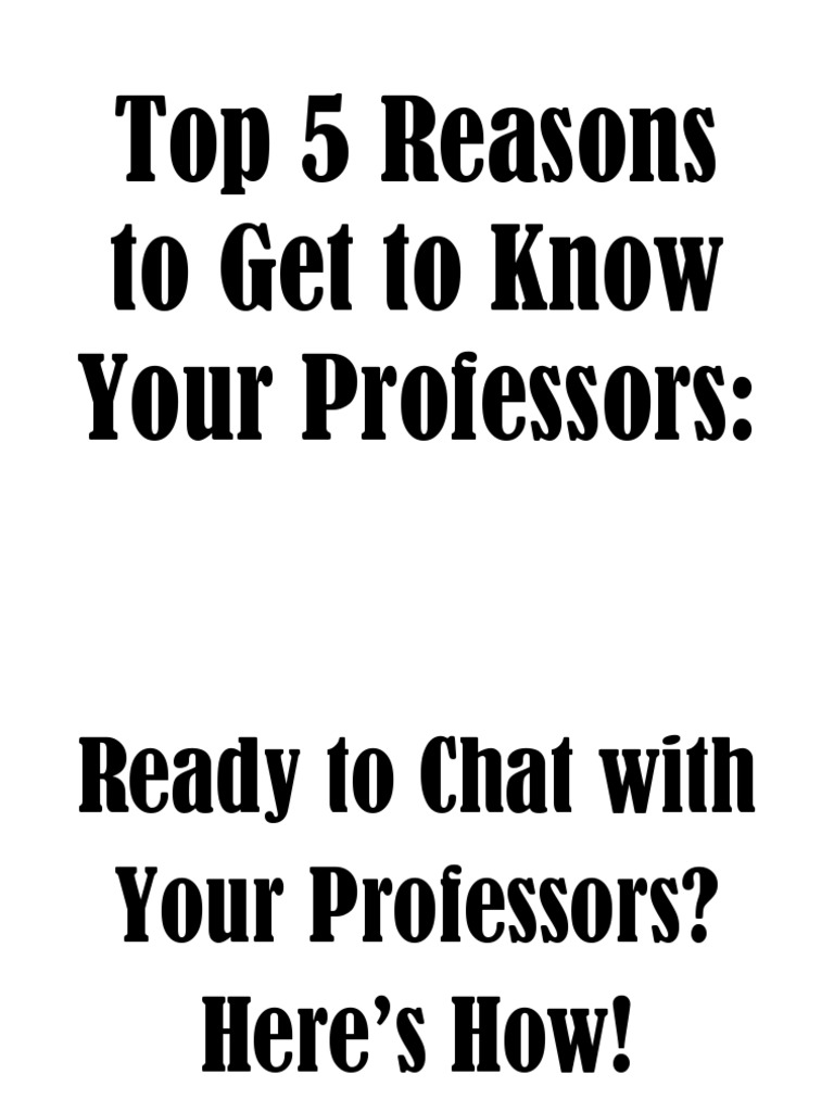 College Students: Connect with Professors | PDF