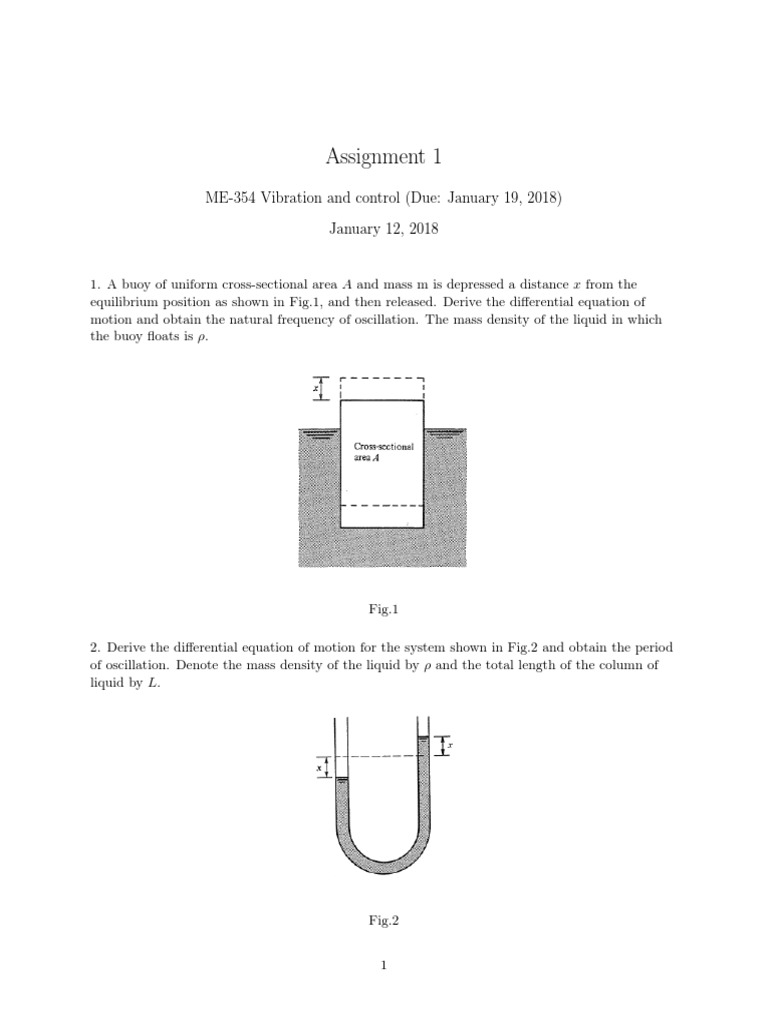 Assignment 1 Me 354 | PDF | Sine | Trigonometric Functions
