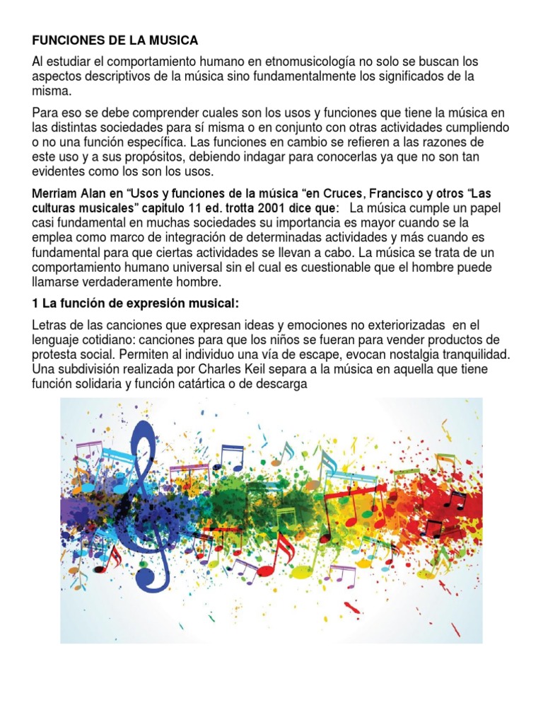 Funciones de La Musica | PDF