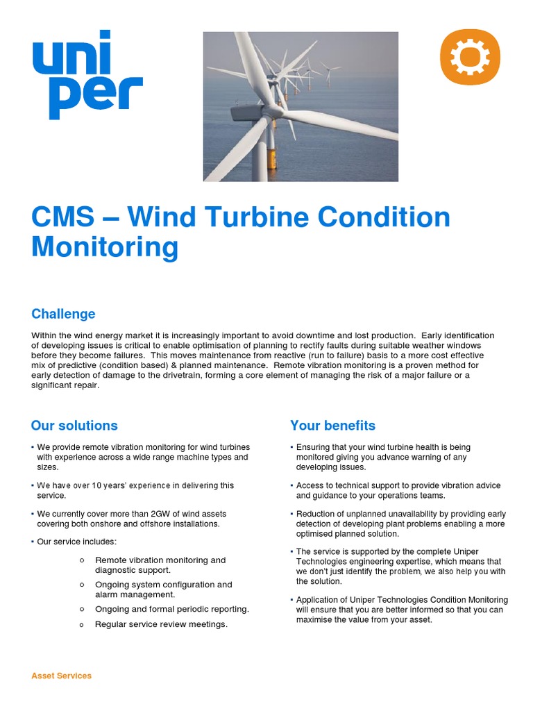Uniper Technologies Wind Turbine Condition Monitoring CMS | PDF | Wind ...