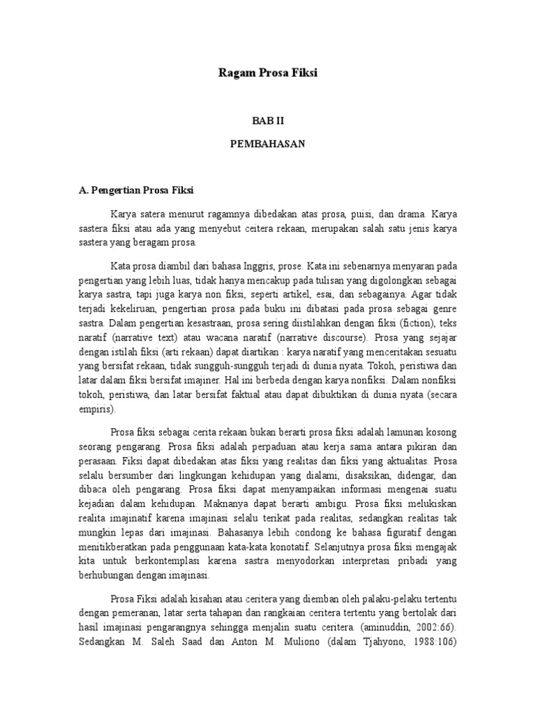 Pengertian dan Jenis-Jenis Prosa Fiksi | PDF