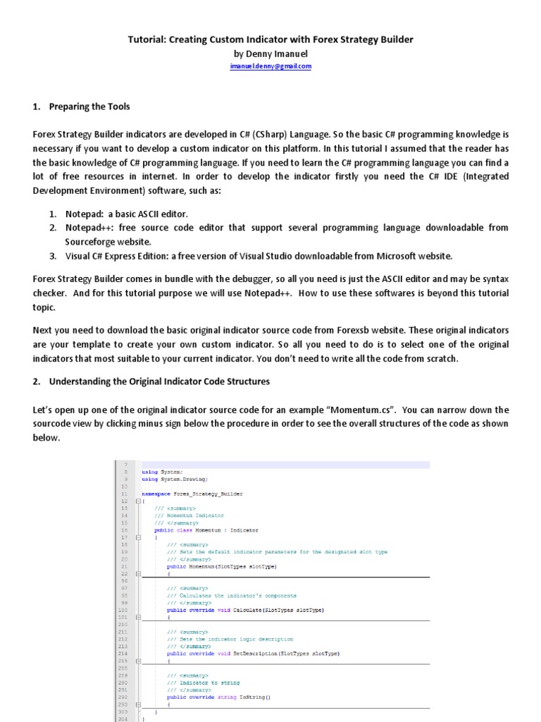 Custom Indicator Tutorial Pdf Integrated Development Environment Computer Programming