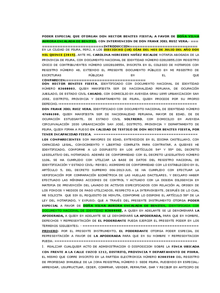 Modelo de Poder General y Especial | PDF