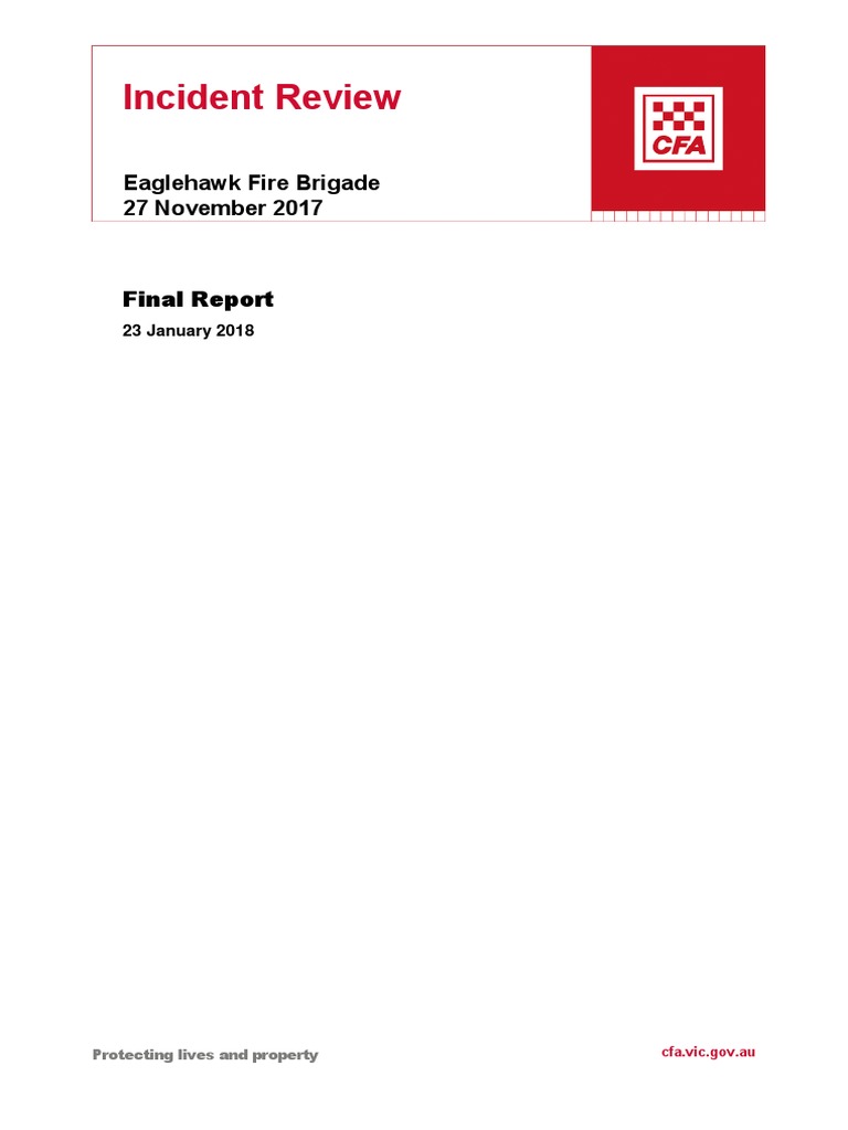 2018 Incident Review Eaglehawk Fire Brigade Final Report | PDF ...