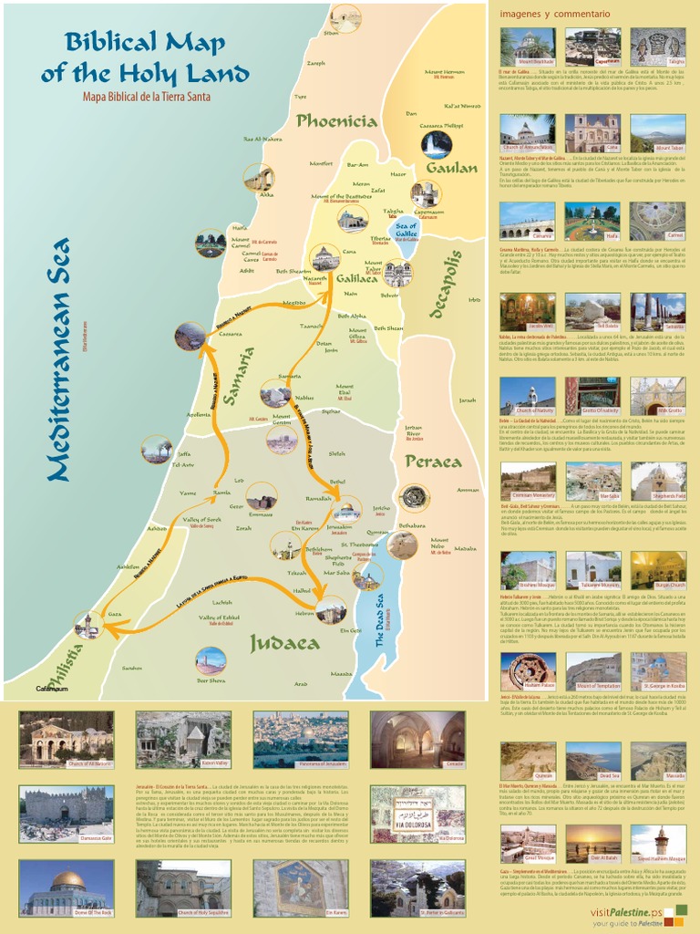 Biblical Map of The Holy Land Mapabiblico | PDF | Belén | Jerusalén