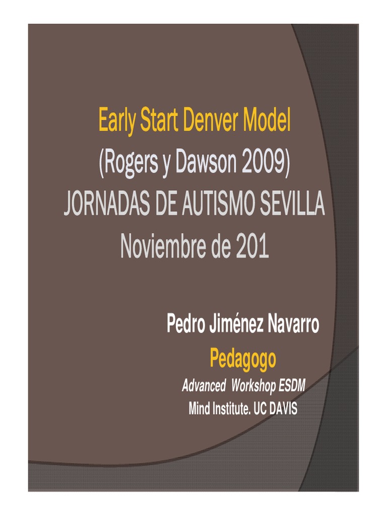 Pedro Jimenez Early Start Denver Model PDF | PDF | Plan de estudios ...
