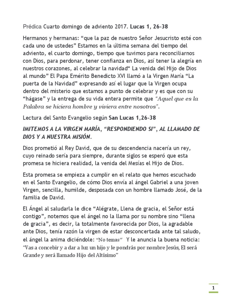 El Sí de María: Ejemplo de Fe | PDF | María, madre de Jesús | Dios en ...