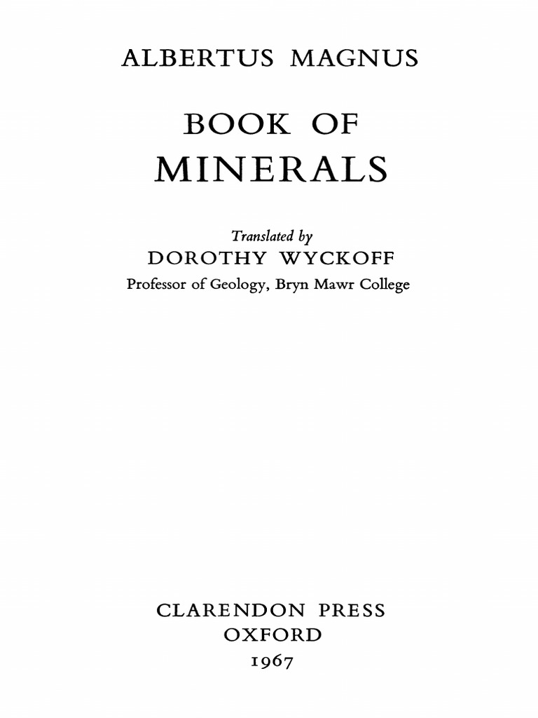 ALBERTUS MAGNUS The Book of Minerals PDF | PDF | Dominican Order ...