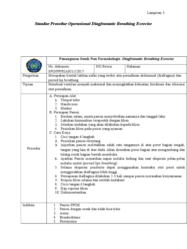 SOP Diafragma Exercise | PDF