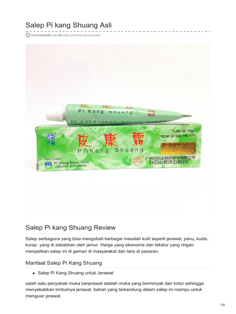 Salep Pi Kang Shuang Asli | PDF