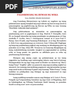 Activity Proposal For Buwan NG Wika Celebration | PDF