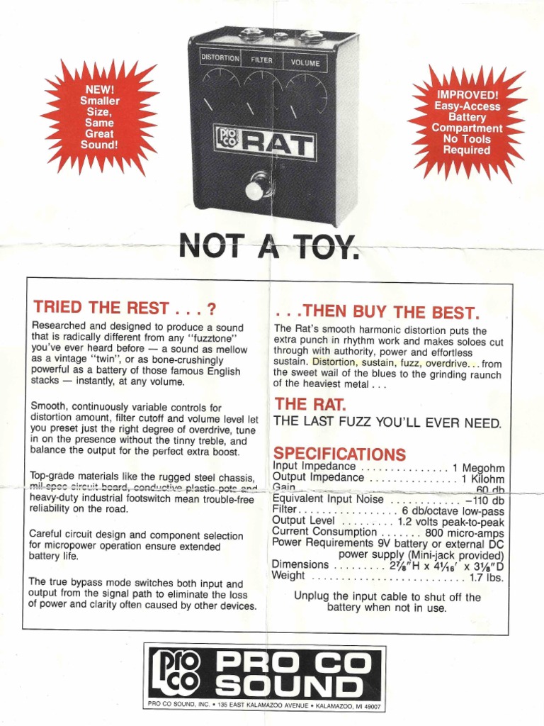 ProCo Rat Smallbox Manual | PDF