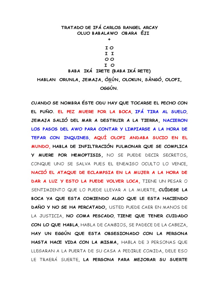Tratado de Ifá Ika Irete | PDF
