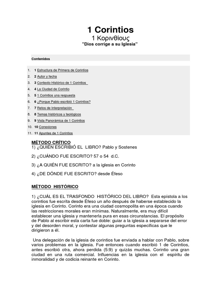 1 Corintios | PDF | Primera epístola a los corintios | Pablo el apóstol