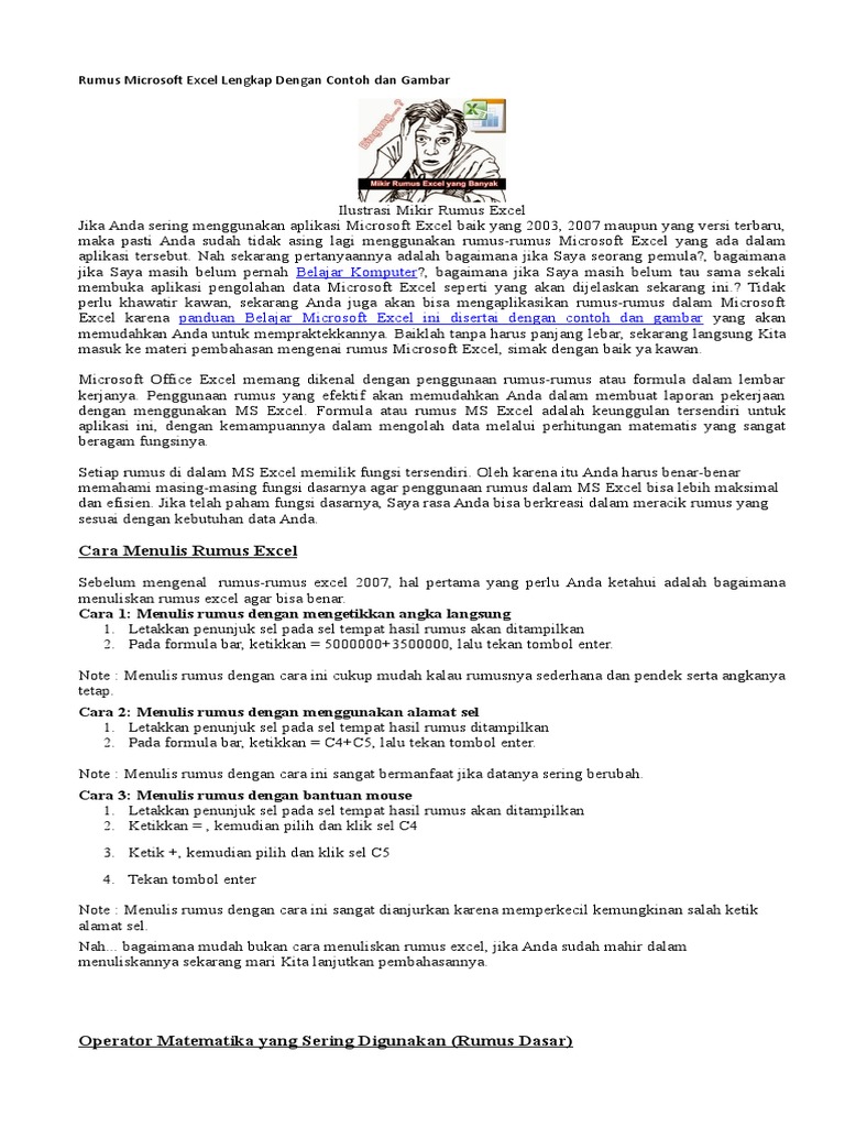 Rumus T Excel Lengkap | PDF | Karier & Perkembangan