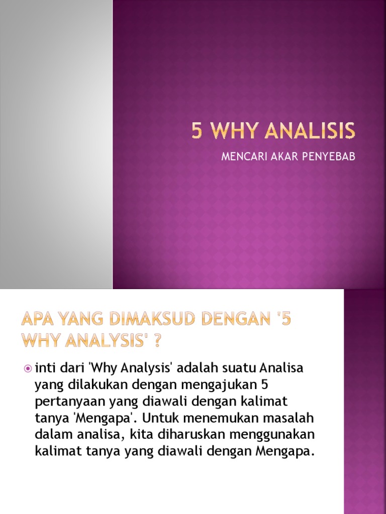 Analisa 5 Why untuk Temukan Masalah | PDF