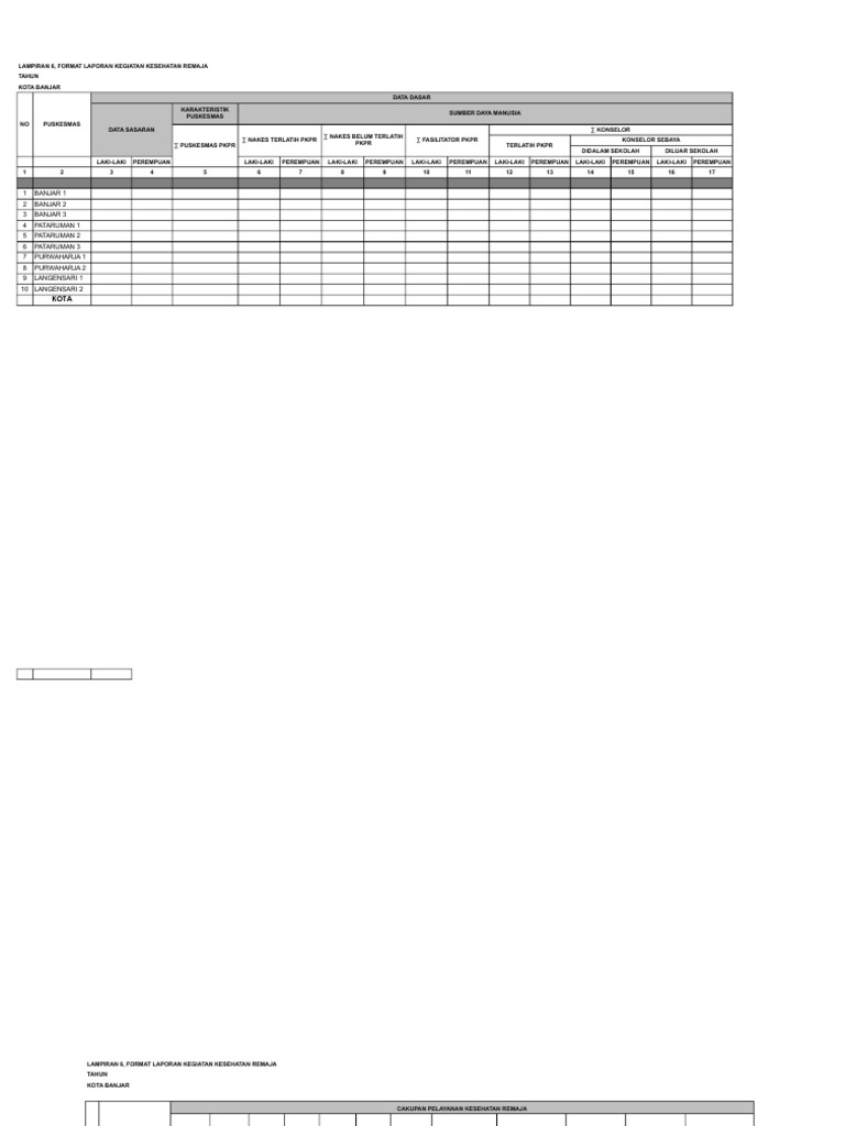 Format Laporan PKPR | PDF
