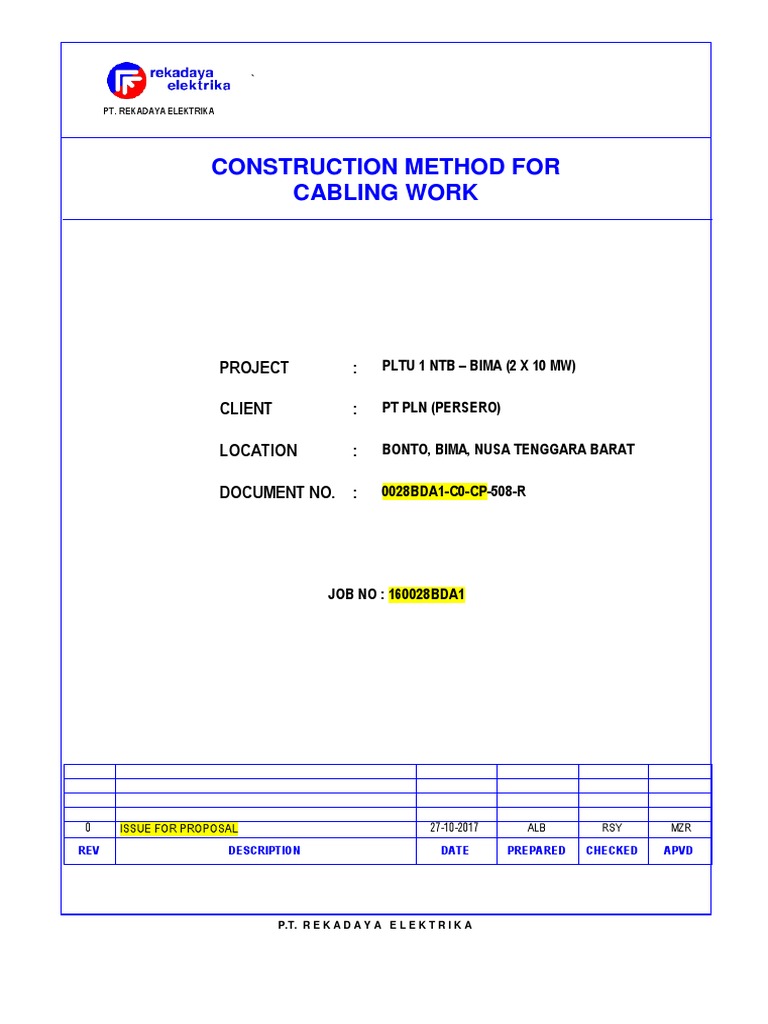 8 Construction Method Cabling Work | PDF | Quality Assurance ...