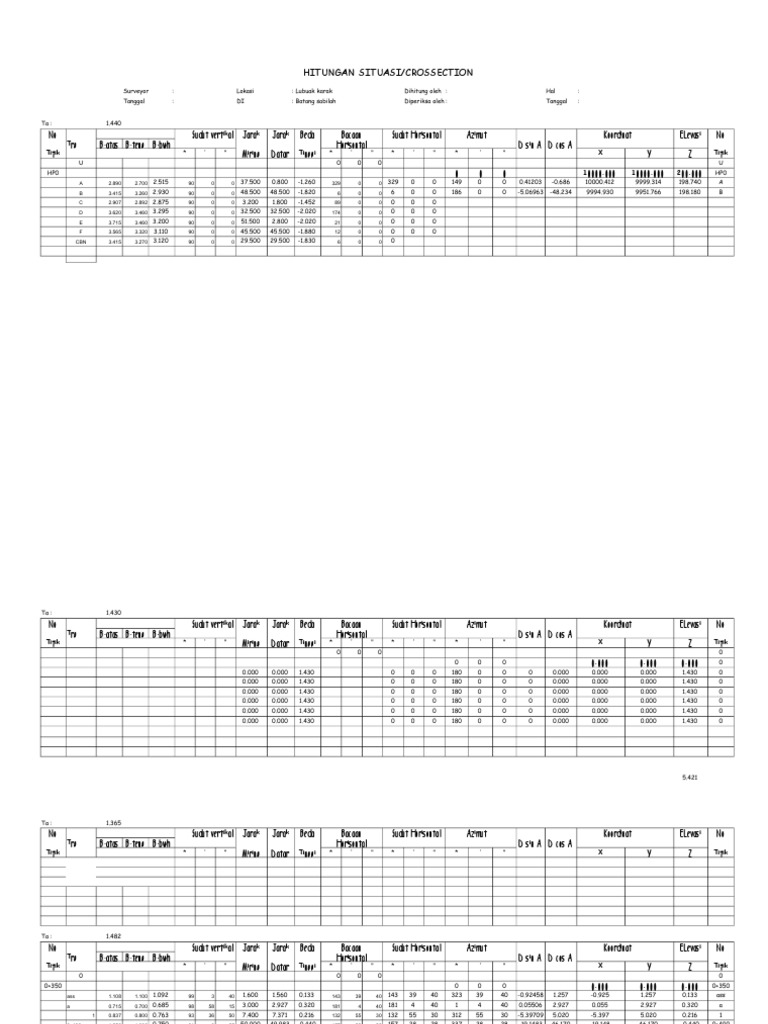 Contoh Form Data Ukur | PDF