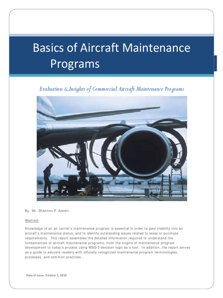 Aircraft Maintenance Program Essentials | PDF | Reliability Engineering ...