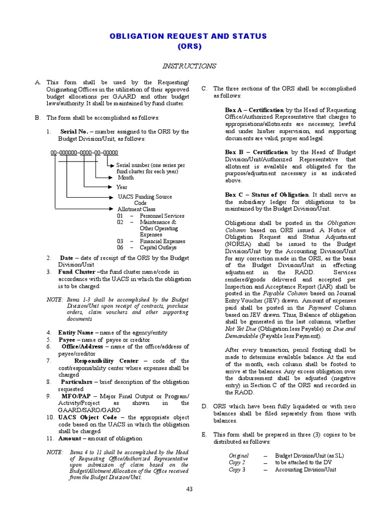 Obligation Request and Status Guide | PDF | Voucher | Payments
