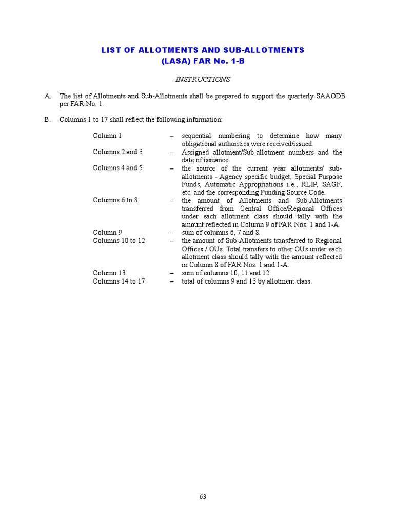 Appendix 19 - Instructions - FAR No. 1-B | PDF