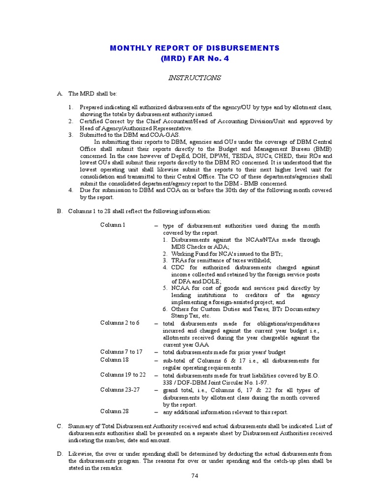 Monthly Disbursement Report Guidelines | PDF | Taxation | Public Finance