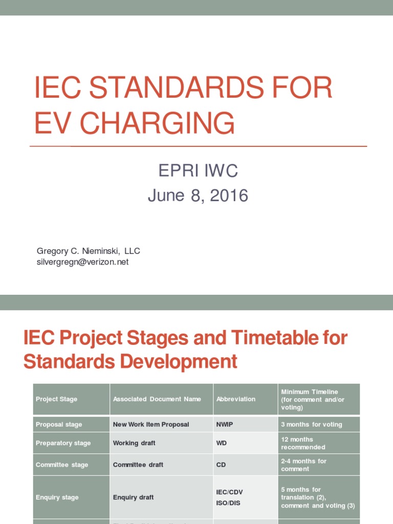 IEC Standards for EV Charging | International Organization For ...
