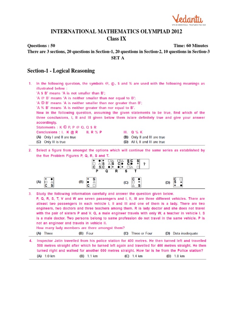 IMO 9th 1st Level Papers | PDF | Science Education | Organized Events