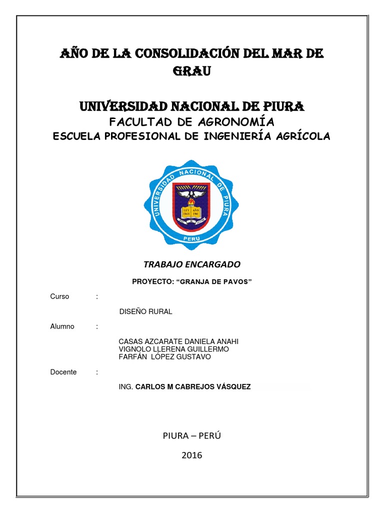 Proyecto de Granja de Pavos en Piura | PDF | Carne | Aves