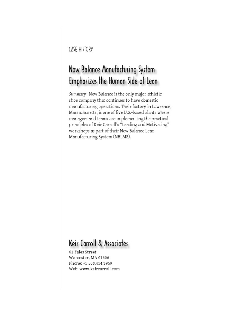 KCA New Balance Case Study | PDF | Motivation | Motivational