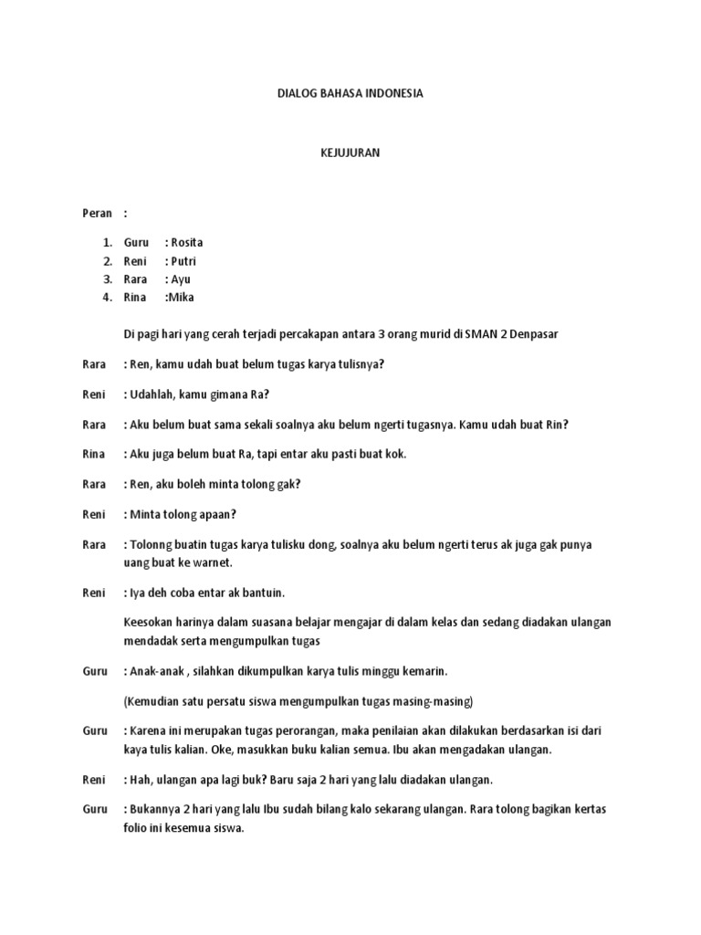 Dialog Bahasa Indonesia | PDF