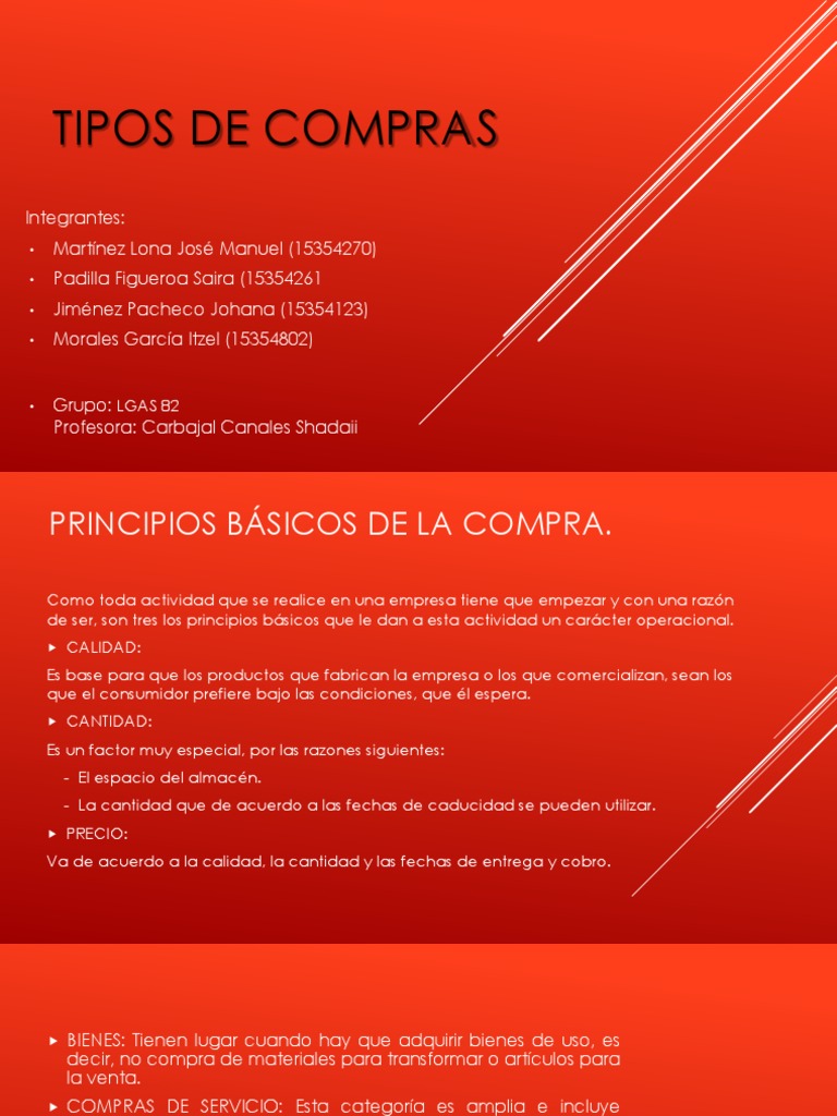 Tipos de Compras | Descargar gratis PDF | Mercado (economía) | Economias
