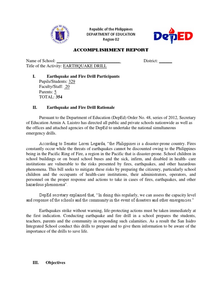 Earthquake Drill | PDF | Earthquakes | Disaster And Accident