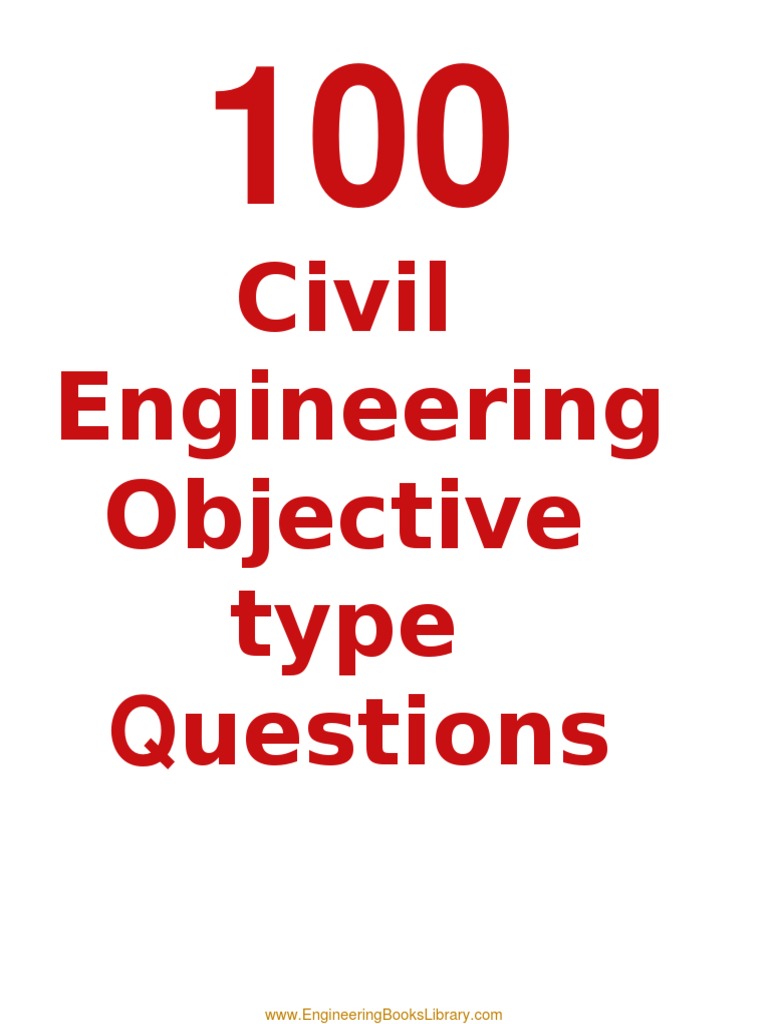 100 Civil Engineering Objective Type Questions | PDF | Stiffness ...