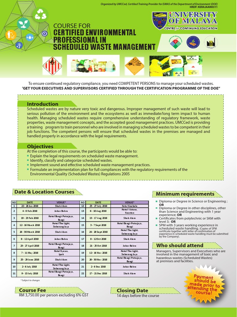 Flyer - CePSWaM 2018 | Waste Management | Hazardous Waste