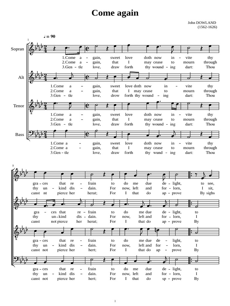 John Dowland Come - Again | PDF