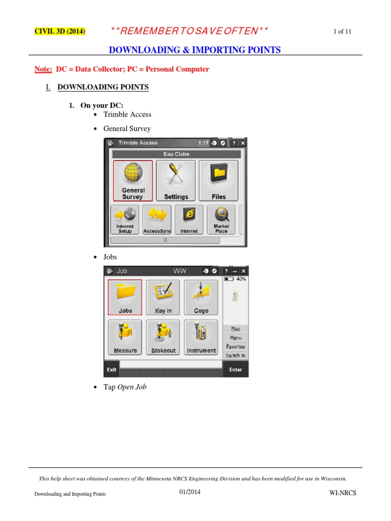 Civil 3D 2014: Download & Import Points | PDF | Comma Separated Values ...