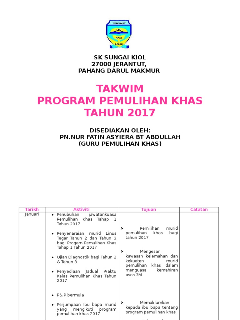 Takwim Pemulihan Khas 2017 | PDF