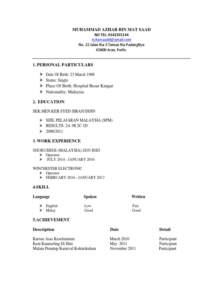 Muhammad Azhar Bin Mat Saad | PDF