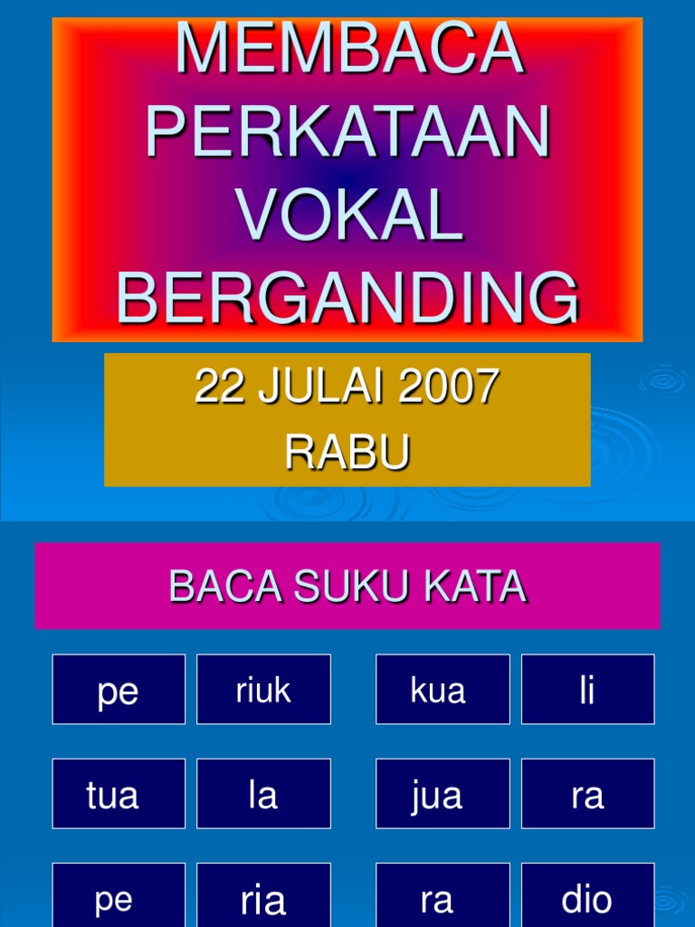 Membina Perkataan Vokal Berganding | PDF