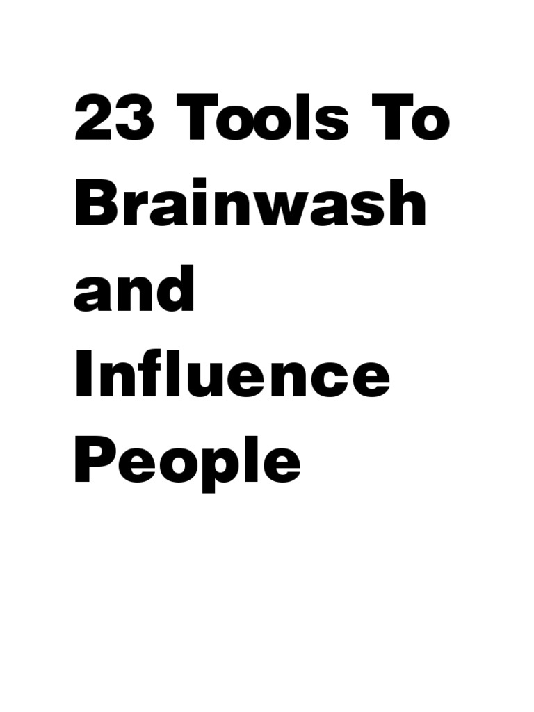 23 Tools To Brainwash and Influence People Through Media | PDF ...