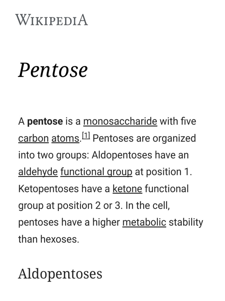 Pentose: Aldopentoses | PDF | Carbohydrates | Molecular Biology
