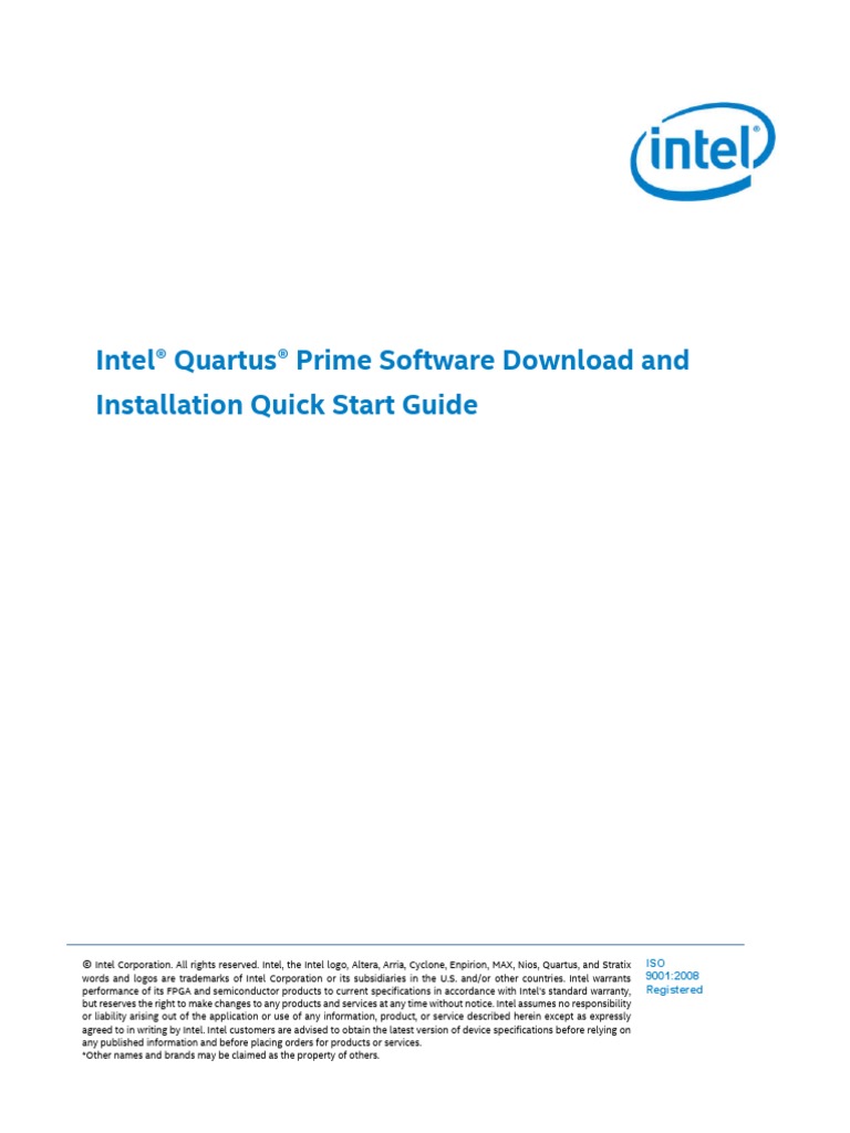 Intel® Quartus® Prime Software Download and Installation Quick Start ...