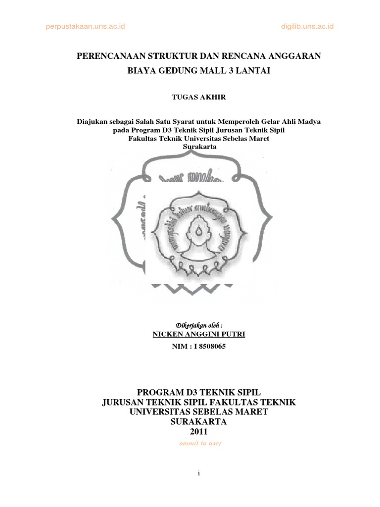 Perencanaan Struktur Mall 3 Lantai Dan RAB | PDF