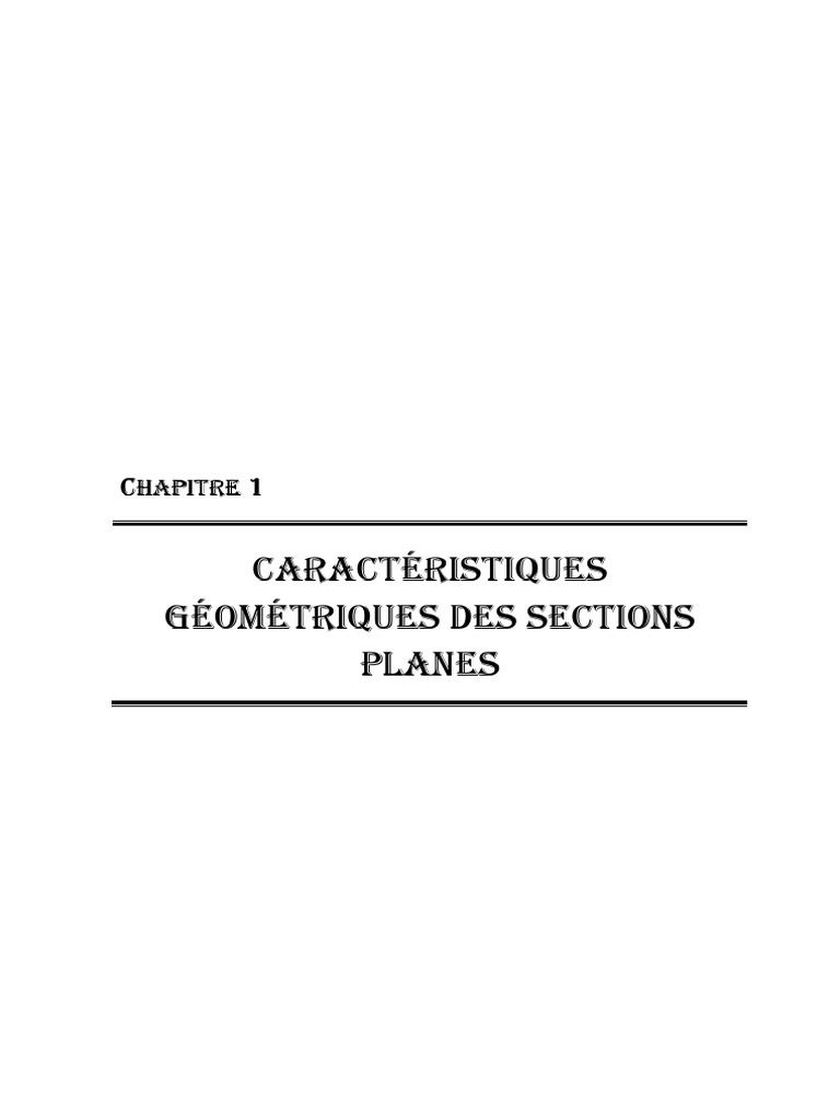 Caracteristiques Geometriques Des Sections | PDF | Zone | Résistance des matériaux
