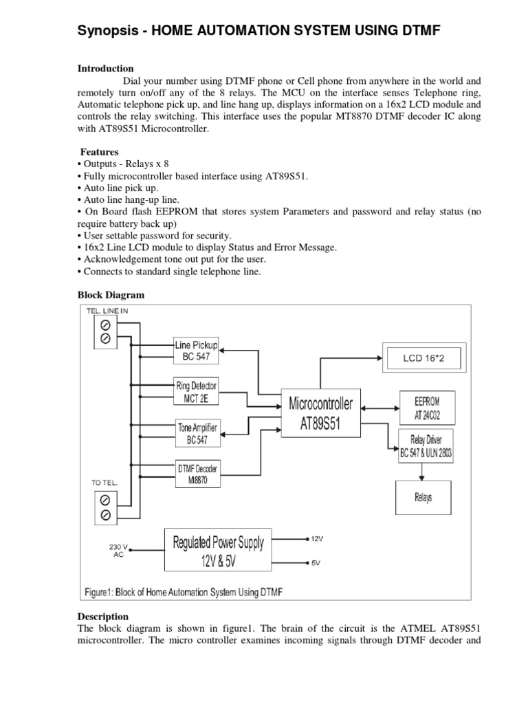 DTMF-Based Home Automation System | PDF | Telephone | Microcontroller