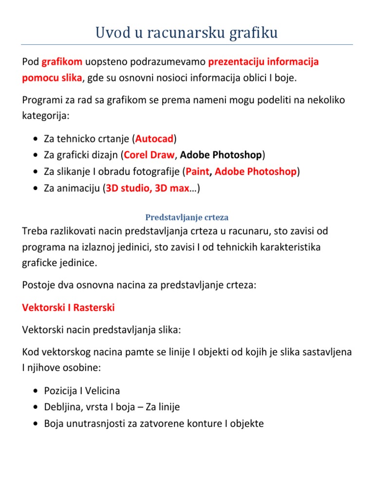 Uvod U Racunarsku Grafiku | PDF