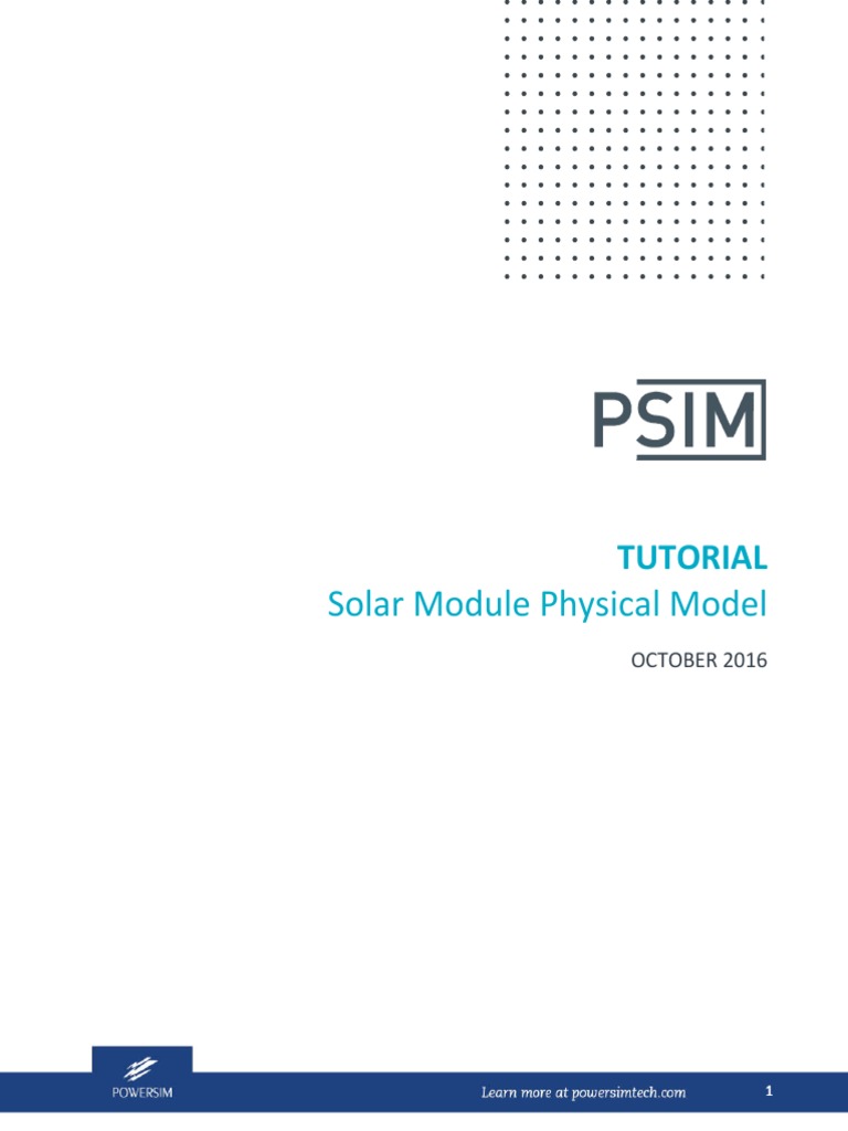 Tutorial Solar Module Physical Model | PDF | Series And Parallel ...