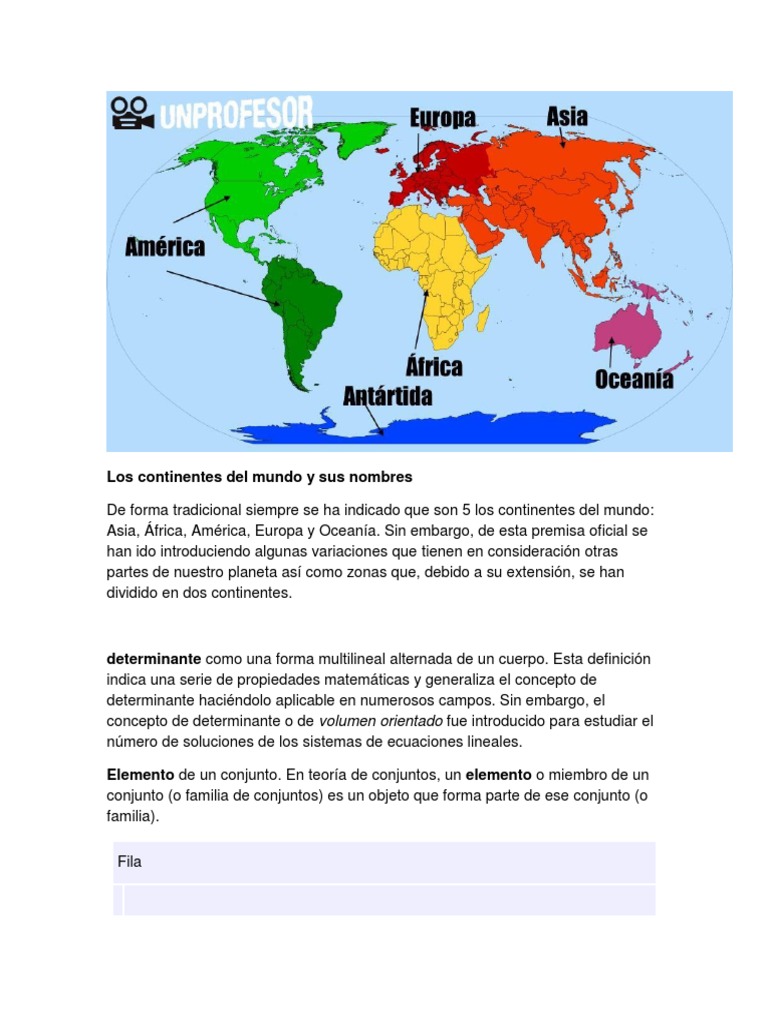 Los Continentes Del Mundo y Sus Nombres | PDF